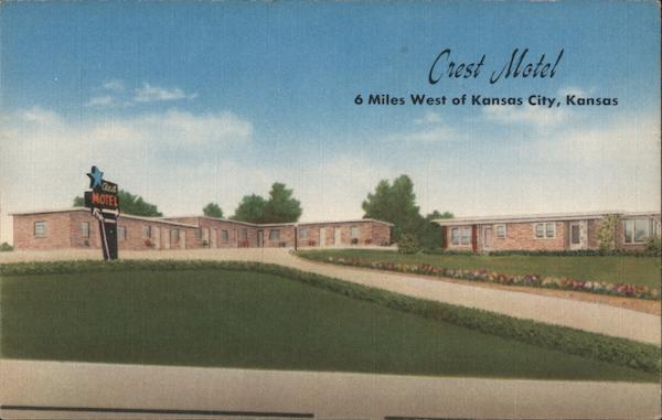 Crest Motel, Bethel Kansas City, KS Postcard