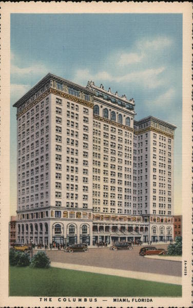The Columbus Miami, FL Curt Teich Postcard