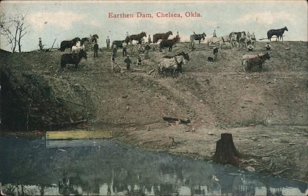 Earthen Dam Chelsea, OK Postcard