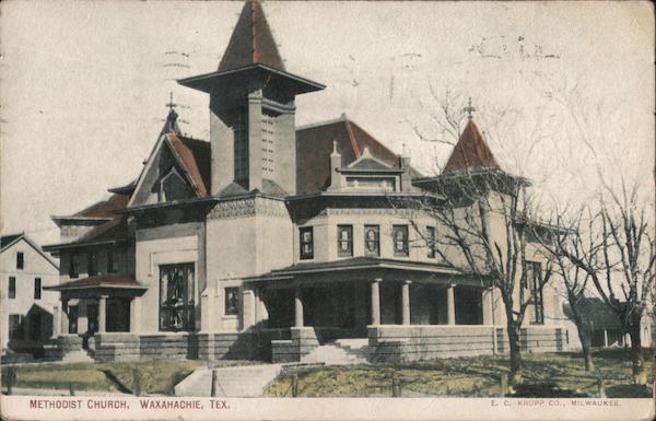 Methodist Church Waxahachie, TX Postcard