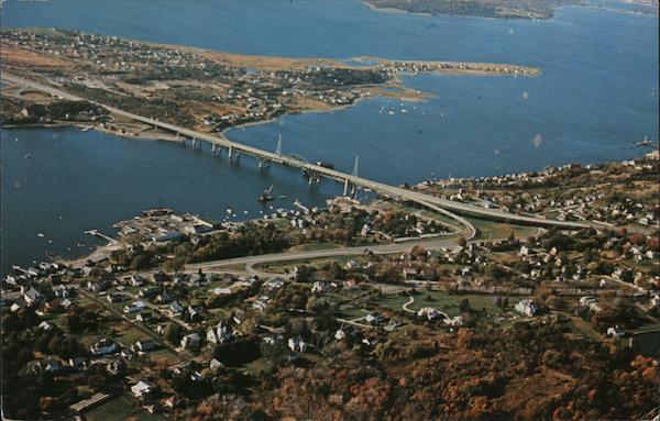 Sakonnet River Bridge Tiverton, RI Postcard