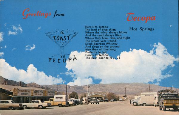 Street Scene Tecopa Hot Springs, CA Postcard