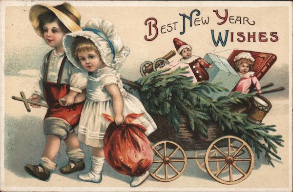 Best New Year Wishes Children Ellen Clapsaddle Postcard