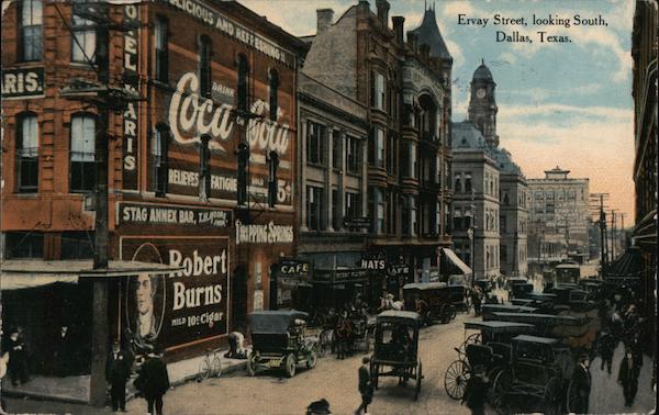 Ervay Street, Looking South Dallas, TX Postcard