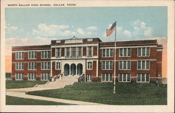 North Dallas High School Texas Postcard