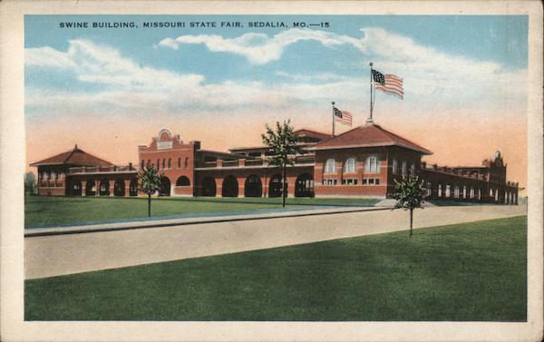 Swine Building, Missouri State Fair Sedalia, MO Postcard