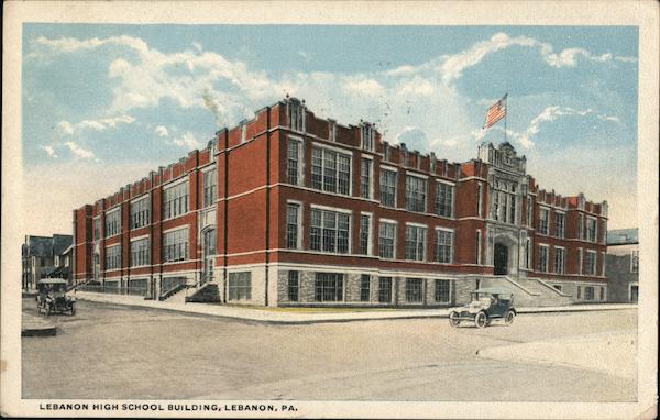Lebanon High School Building Pennsylvania Postcard