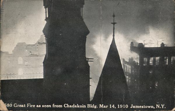 Great Fire As Seen From Chadakoin Bldg., Mar. 14, 1910 Jamestown, NY ...