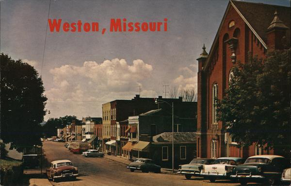 Main Street of Weston Missouri Postcard