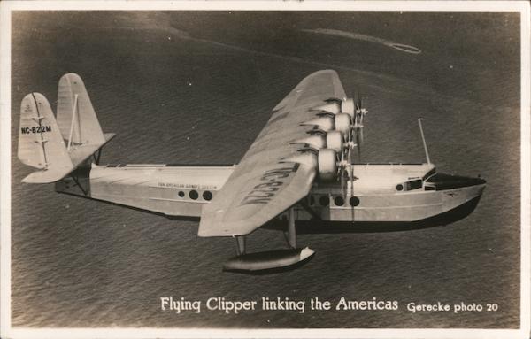 Pan Am Flying Clipper linking the Americas Aircraft Gerecke Postcard
