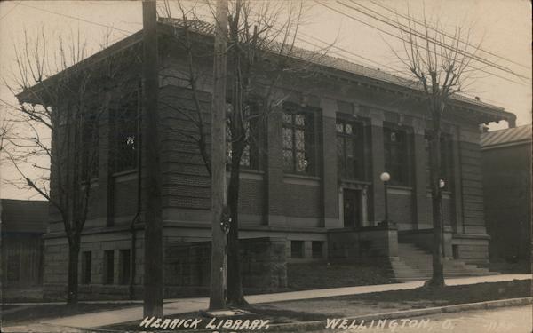 Herrick Library Wellington, OH Postcard