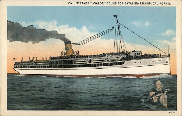 Steamer "Avalon" Bound for Catalina Island, California Santa Catalina ...