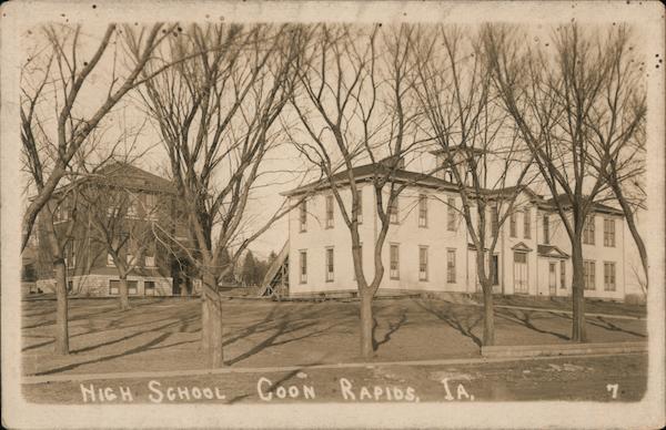 High School Coon Rapids, IA Postcard