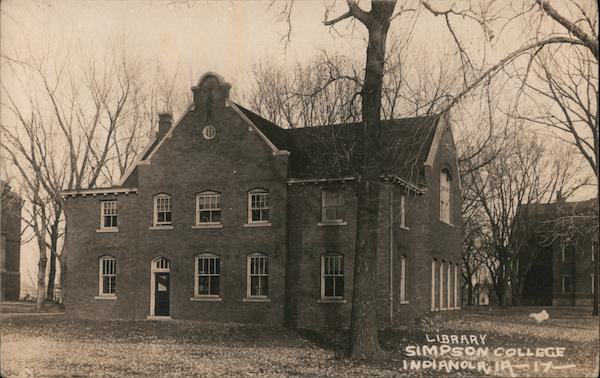 Library, Simpson College Indianola, IA Postcard
