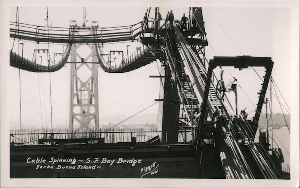 Cable Spinning, San Francisco Bay Bridge, Yarbe Buena Island California ...