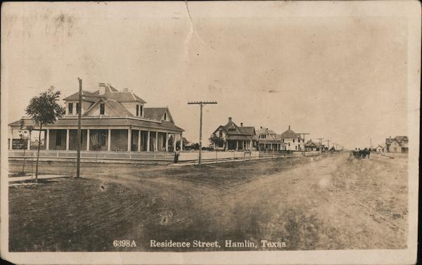 Residence Street Hamlin, TX Postcard