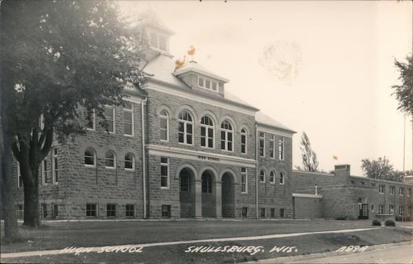 High School Shullsburg, WI Postcard