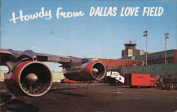 Howdy from Dallas Love Field Texas Postcard