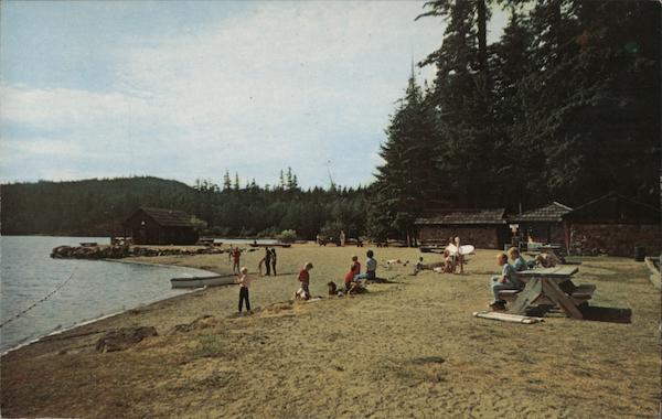 Picnic Grounds-Cascade Lake, Orcas Island Olga, WA Postcard