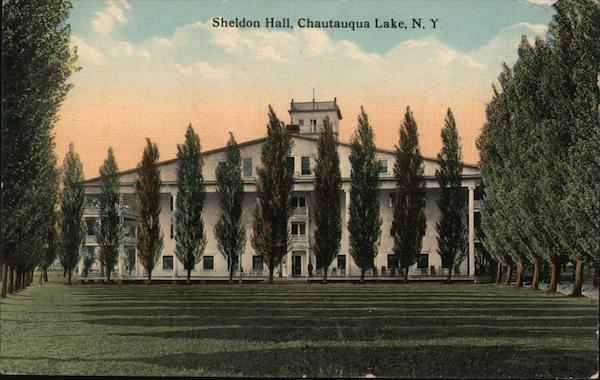 Sheldon Hall Chautauqua Lake, NY Postcard