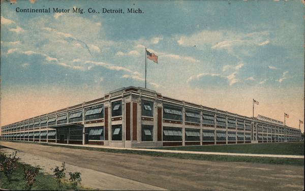 Continental Motor Mfg. Co. Detroit, MI Postcard