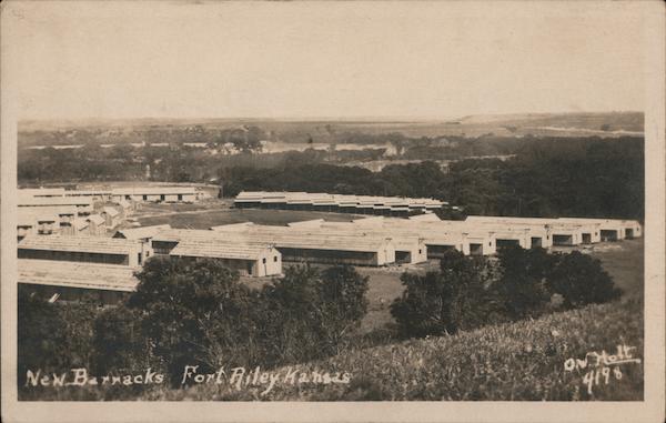 New Barracks Fort Riley, KS O.W. Holt Postcard