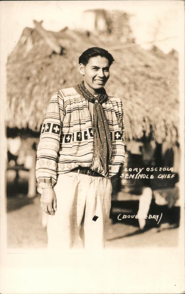 Cory Osceola, Seminole Chief Native Americana Postcard