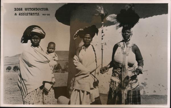 Xosa Witch Doctor and Assistants Postcard