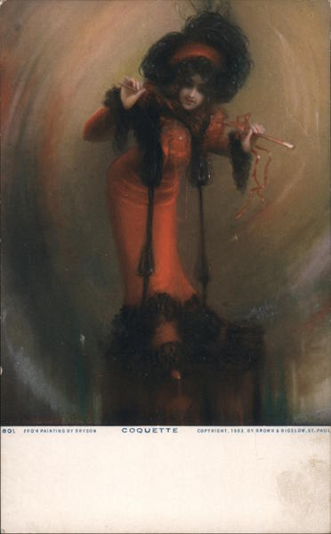 Coquette, from a painting by James Ross Bryson Women Postcard